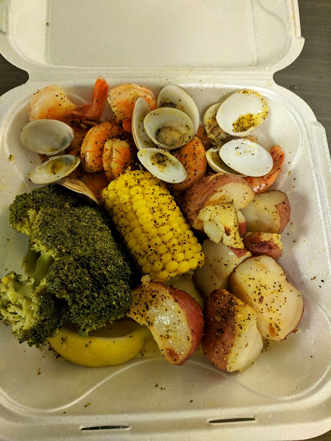 Shrimp and clams living in harmony. It's like an underwater version of "The Odd Couple," but everyone's delicious!