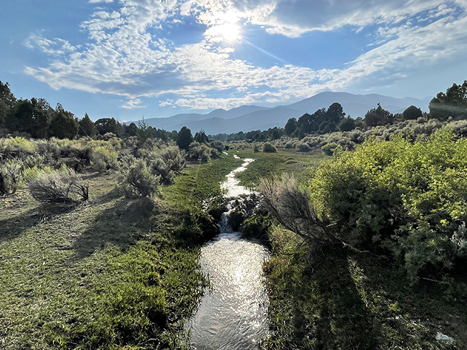 A desert oasis that's more refreshing than finding an ice-cold Coke in Death Valley. This babbling brook adds a soundtrack to your adventure. 