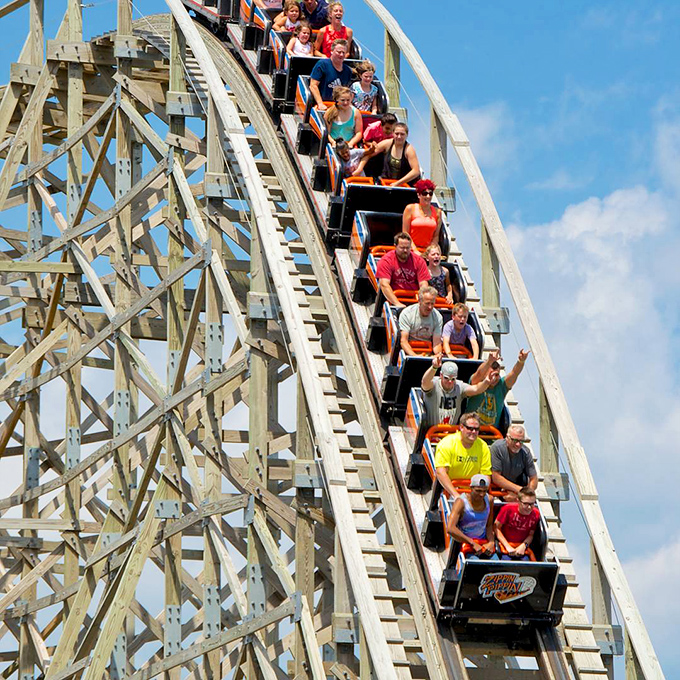 Up, up, and away! These thrill-seekers are experiencing more ups and downs than the Packers' last season.