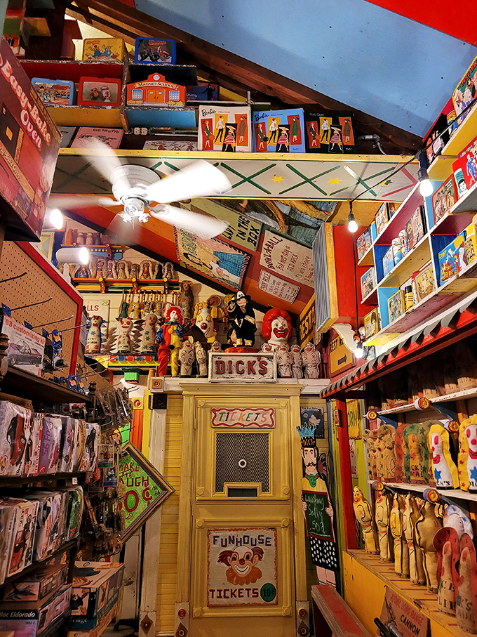 Step right up to the "Funhouse Tickets" booth! It's not just a display; it's an invitation to let your inner child run wild.