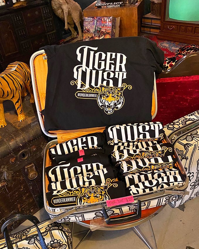 Wear your weirdness on your sleeve... or chest, with these Tiger Dust tees. It's like a band shirt for the cult of curiosity.