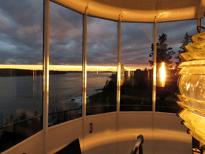 Sunset from the lighthouse lantern room: nature's own IMAX. Who needs Netflix when you've got this view?