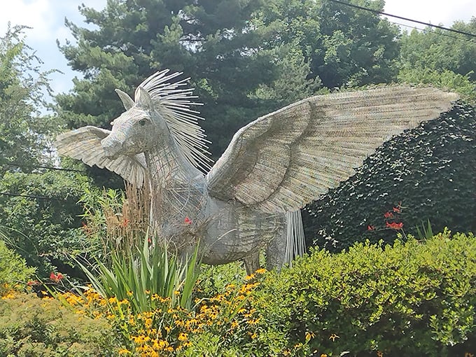 "Pegasus, is that you? This majestic creature seems ready to gallop straight out of a storybook."
