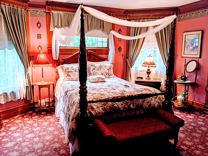 Sweet dreams are made of this: a bedroom that would make even Sleeping Beauty jealous. Just remember, no prince required for check-out.