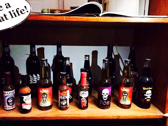 Bottoms up! These sinister spirits are giving "pick your poison" a whole new meaning. It's a bar menu from the Twilight Zone.