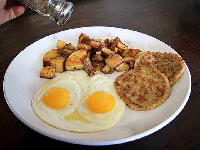 Breakfast of champions! This plate is a morning masterpiece that would make even Ron Swanson nod in approval.