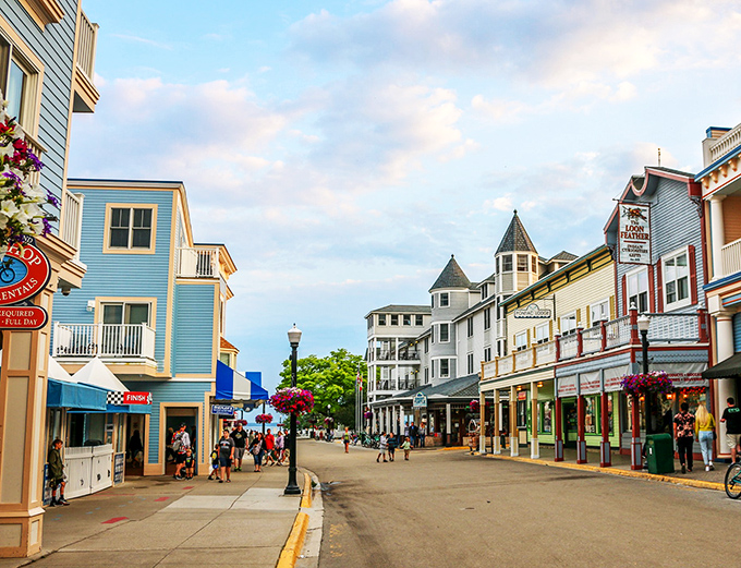 Mackinac's skyline: where Victorian charm meets island time. It's like a postcard come to life, minus the "Wish you were here" scribble.