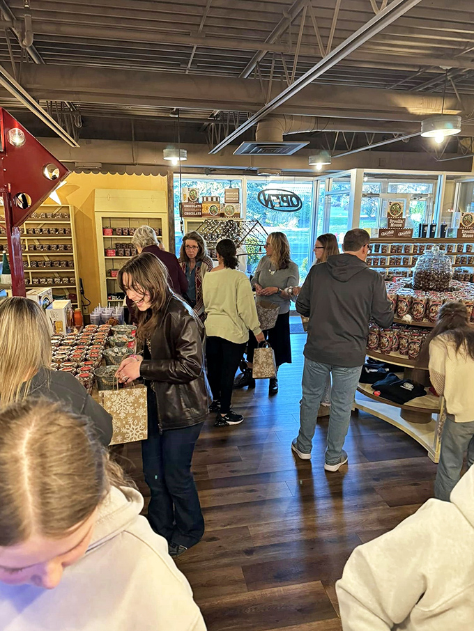 Chocolate pilgrims on a sweet journey. These folks know the secret to happiness is just a bite away.