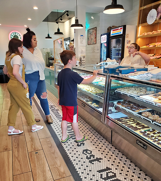 The great donut debate! Families unite (or divide) over which flavors to choose &ndash; it's democracy in action, one sprinkle at a time.