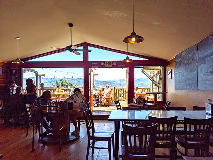 Who needs a window seat when the whole place is a view? Dining with a side of nature's grandeur.