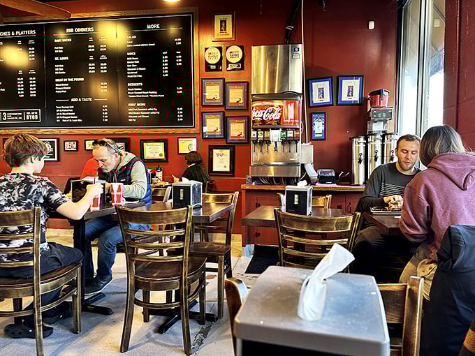 Happy diners at Smoque look like they've found the Holy Grail of BBQ. That smile? It's the universal language of "Get in my belly!"