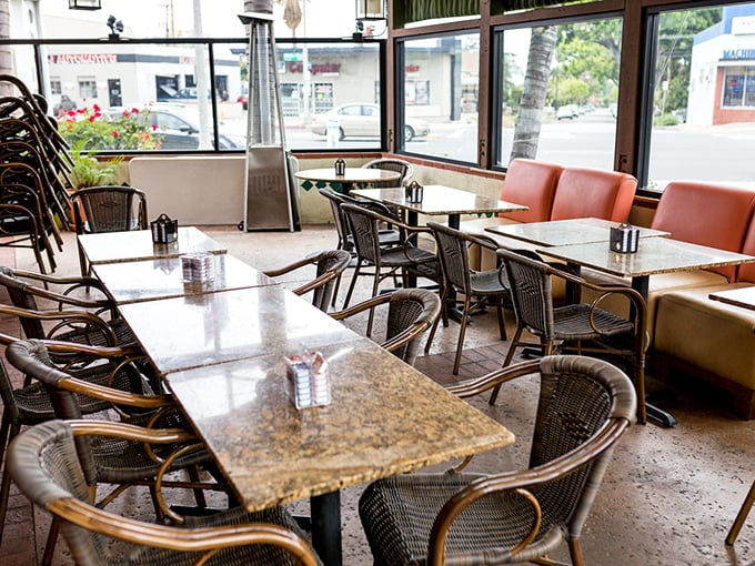 A room with a view &ndash; of your next delicious meal. Jack's dining area is where food meets fellowship.