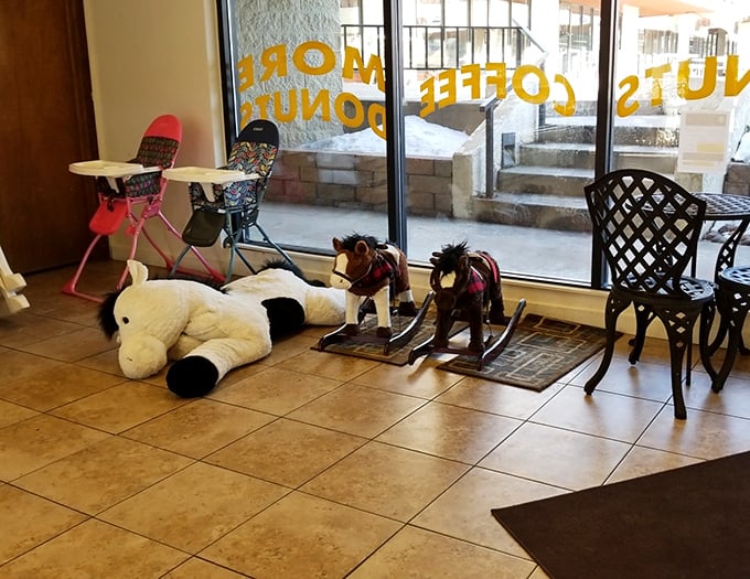 A feast for the eyes (and soon, the stomach)! This donut array is more colorful than a Colorado sunset. Choose wisely, or just try them all.