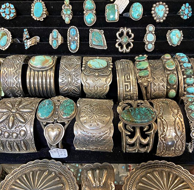 Turquoise dreams and silver gleams. This jewelry collection could make even Cleopatra green with envy.