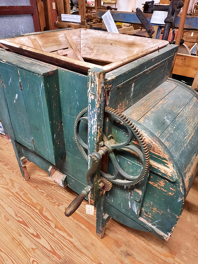 Is it a washing machine or a time machine? This contraption looks like it could clean your clothes or send you back to 1920.