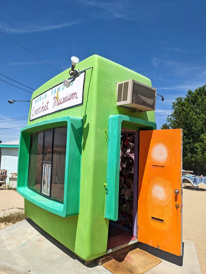 Orange you glad they painted the door? This vibrant entrance is like a portal to Oz&mdash;if Oz were filled with yarn instead of emeralds.