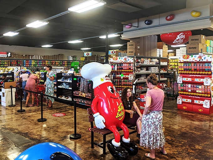 Where grown-ups come to feel like kids again! That giant M&M isn't judging you for filling your basket &ndash; he's cheering you on!