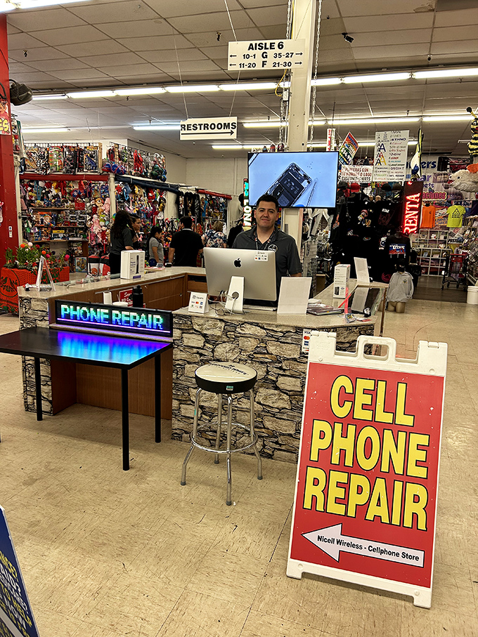 The doctor is in! This phone repair booth is where digital dreams are resuscitated and selfie addictions are enabled.