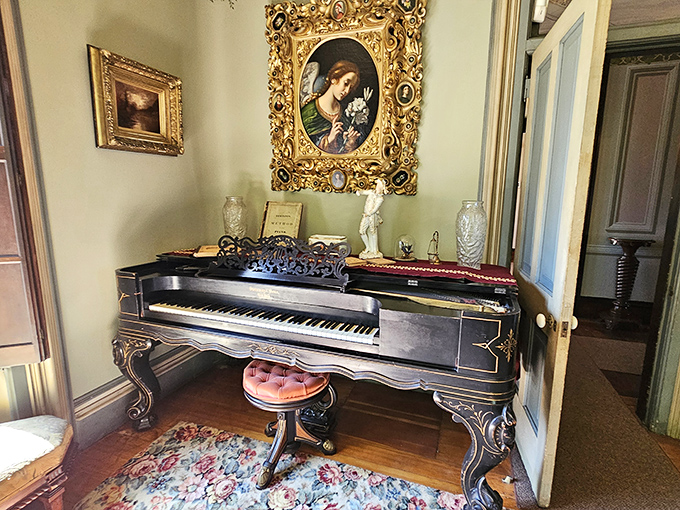 Tickle those ivories! This piano looks ready for a Victorian sing-along &ndash; just don't expect any Billy Joel covers.