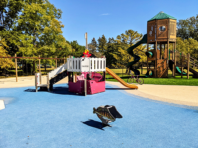Childhood dreams come to life! This playground isn't just for kids - it's for the young at heart. Time to show these whippersnappers how it's done!