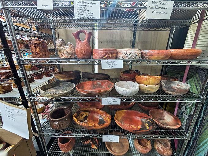 Pottery paradise or ceramic circus? Either way, these clay creations are ready to add some earthy charm to your home decor.