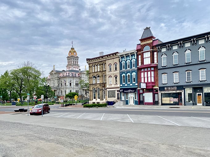 Window shopping paradise! These storefronts are like a real-life Instagram feed, each one more tempting than the last.