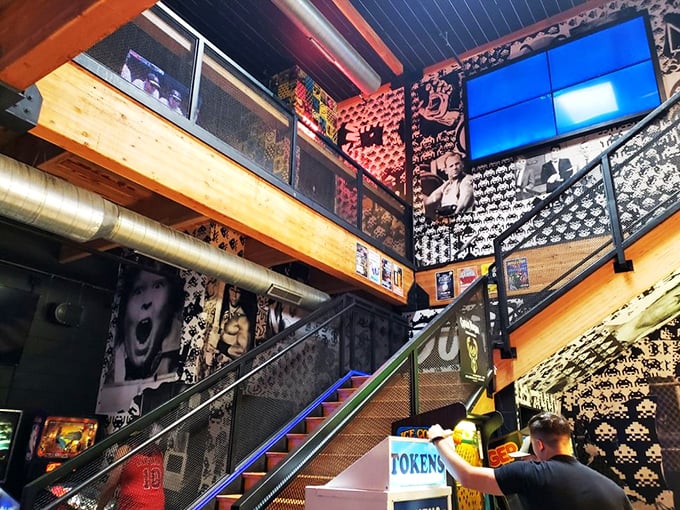 Stairway to heaven? More like stairway to the next level of gaming nirvana. Watch your step, or you might fall into a sea of nostalgia!