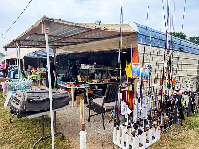 Fishing for a deal? This angler's alley has enough rods and reels to catch the big one... even if it's just a big bargain.