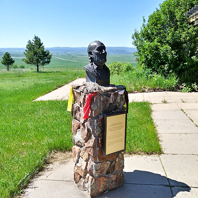 History cast in bronze. This stoic figure stands sentinel, silently sharing tales of the land's rich cultural heritage with all who pause to listen.