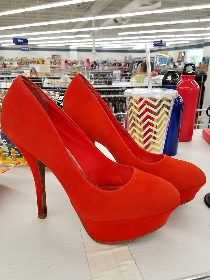 Red hot deals! These sassy stilettos are ready to paint the town red without burning a hole in your wallet.