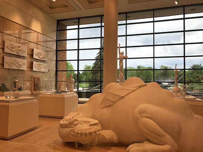 Who let the dragon in? This studio view is part art gallery, part Jurassic Park. Expect the unexpected around every corner.