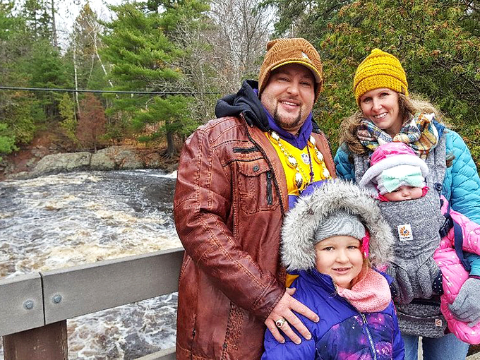 Family fun at the falls! These smiling faces prove that Pattison State Park is Mother Nature's ultimate playground.