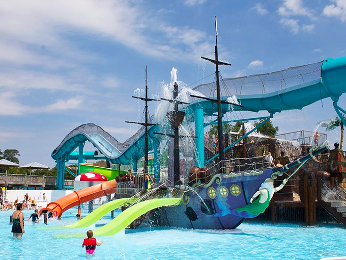 Ahoy, adventure seekers! This pirate ship playground is where landlubbers become swashbucklers, no sea legs required.