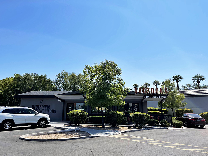 Gadzooks: The Willy Wonka factory of enchiladas. Your imagination is the only limit in this colorful culinary playground.