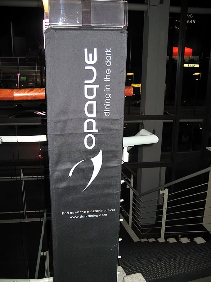 Opaque: Where darkness enhances flavor and fumbling with your fork is part of the fun. It's like a trust fall, but with dinner.