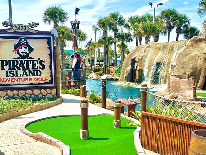 Shiver me timbers! Pirate's Island in Daytona Beach proves you can have your buried treasure and putt it too.