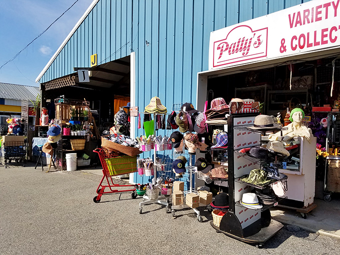 "Smiley's Flea Market: Where antiques mingle with... well, everything! It's like a block party for stuff!"