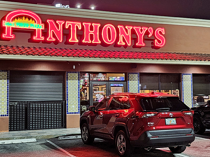 Fired up for flavor! Anthony's understated exterior hides a world of coal-fired wonders. Get ready for char-grilled perfection!