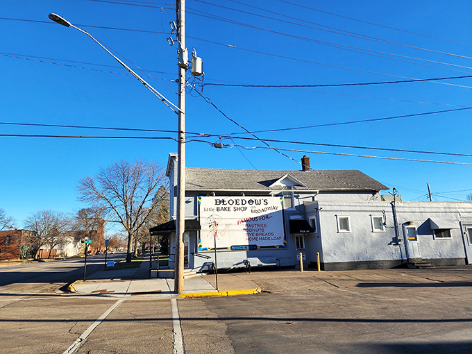 Bloedow's corner charm: Where two streets meet, pastry perfection awaits. It's the intersection of delicious and more delicious!