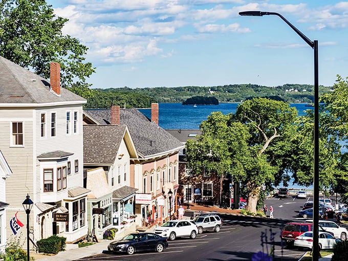 Castine from above: A peninsula of charm where every building tells a story. It's like a history book come to life.