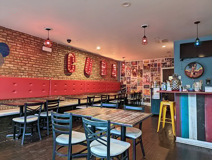 Where vintage posters meet modern Cuban cuisine. It's like stepping into a time machine, but with better food.