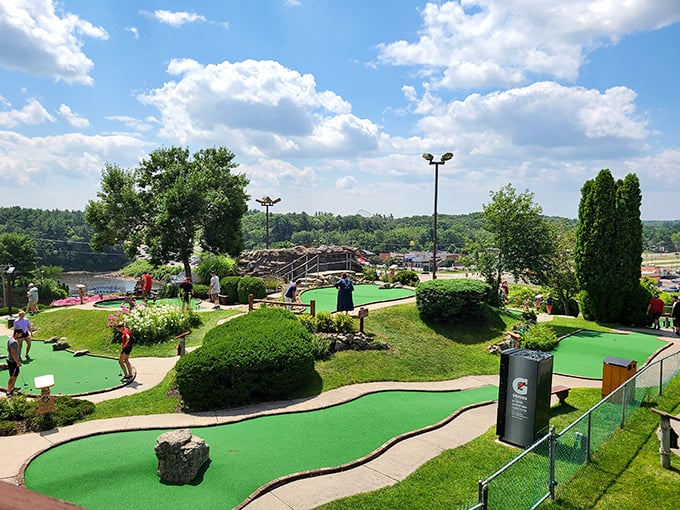 Par for the course? Not at Pirates Cove! This mini-golf paradise is a hole-in-one for family fun.