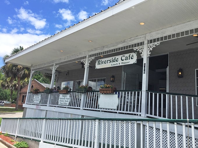 White railings, rocking chairs, and river views &ndash; add some fresh seafood, and you've got yourself a slice of Southern heaven!