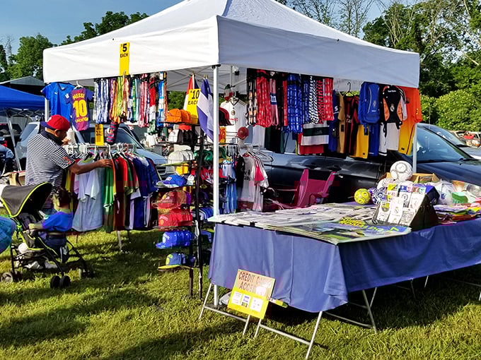 Treasure hunter's paradise! This colorful tent city is like a real-life game of "I Spy," where every table holds the potential for your next great find.
