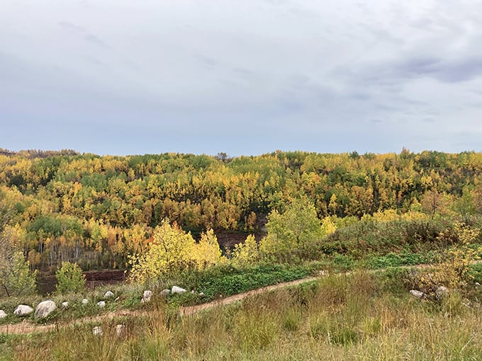 Autumn in Minnesota: Nature's own fireworks display. This vista proves that "The Land of 10,000 Lakes" could easily be "The Land of 10 Million Colors."