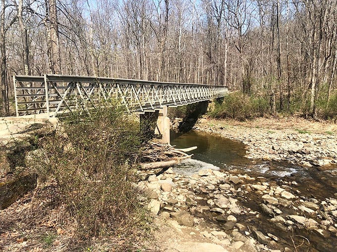 Bridge over not-so-troubled water. This sturdy span offers picture-perfect views without the need for a tightrope act.