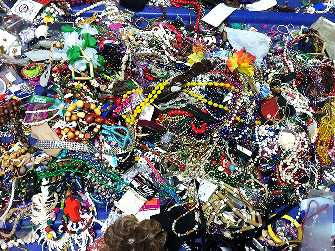 Bauble bonanza! Dive into this glittering ocean of costume jewelry and emerge as the belle of the bargain ball.