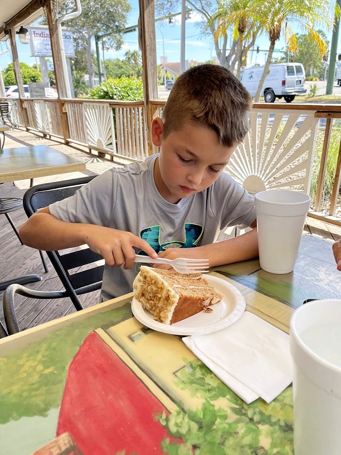 A slice of Americana with a side of pie. This porch is the perfect spot for people-watching and pie-devouring.