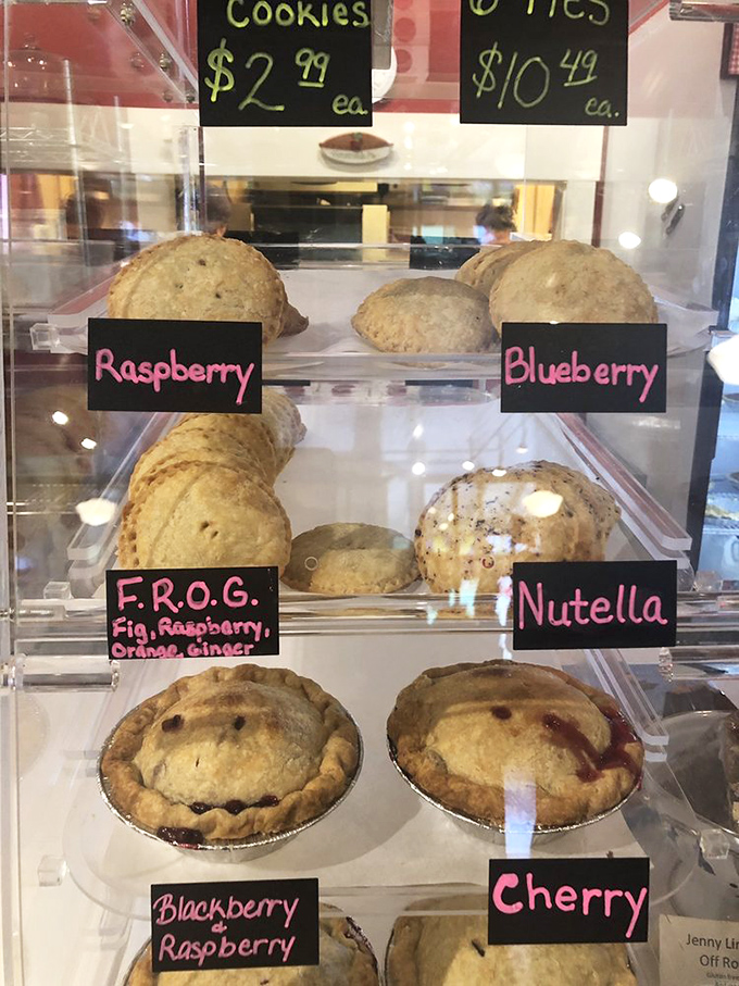 Pie paradise found! This display case is the stuff of sweet dreams. Choosing just one might be the hardest decision of your day.