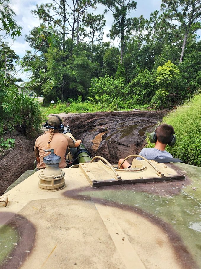 Mud, glorious mud! Turns out tank driving is the ultimate cure for those who find off-roading too tame.